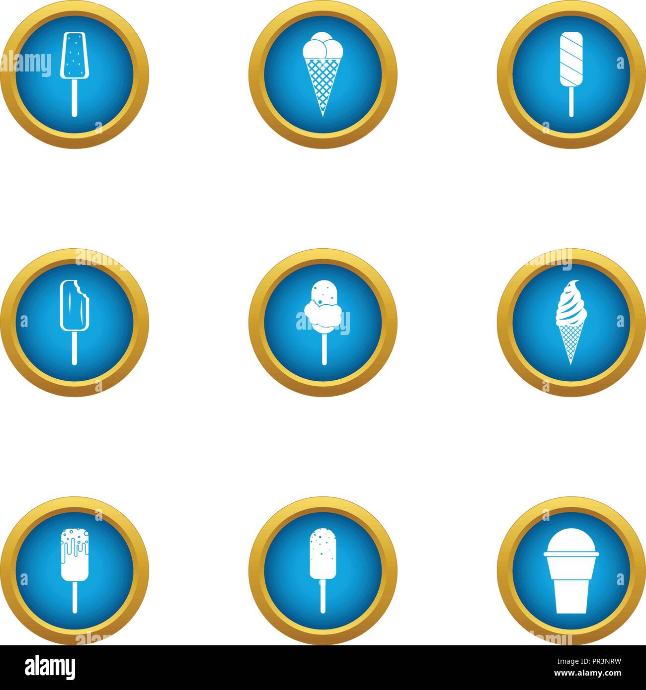 Frozen cream icons set, flat style Stock Vector Image & Art - Alamy