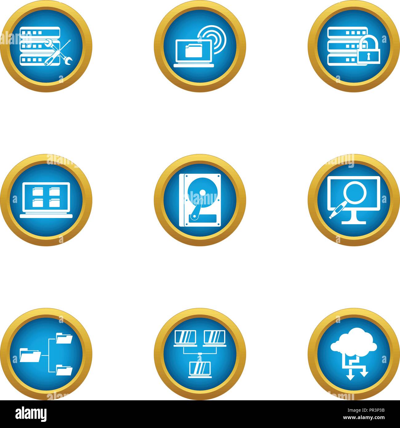 Data way icons set, flat style Stock Vector Image & Art - Alamy