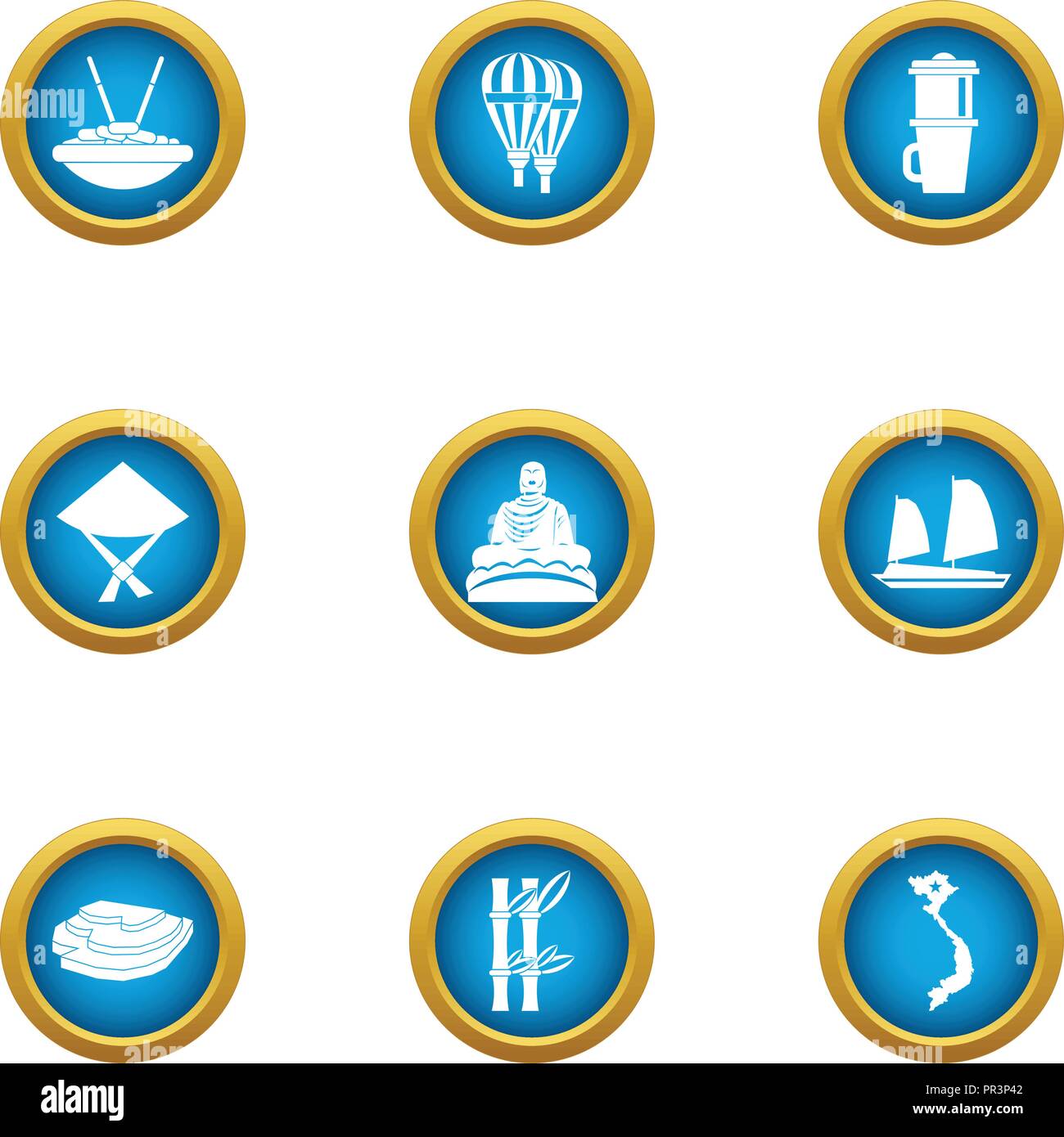 Relaxed life icons set, flat style Stock Vector Image & Art - Alamy
