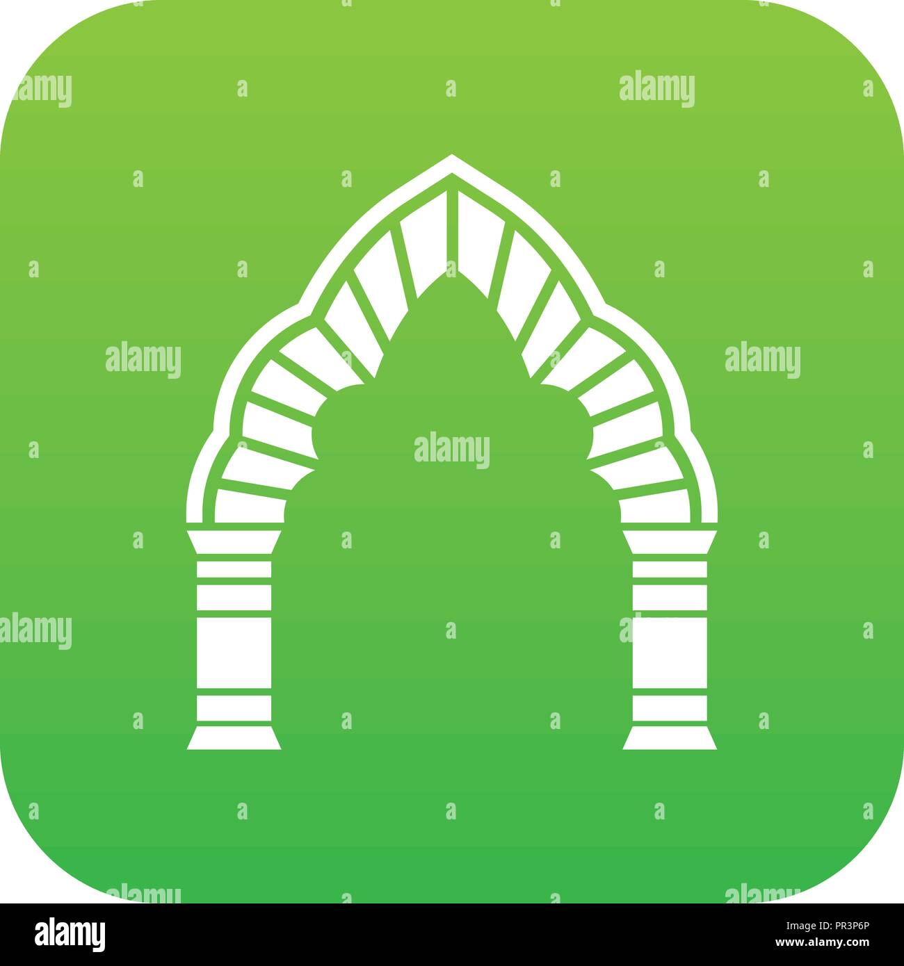 Round arch icon green vector Stock Vector Image & Art - Alamy