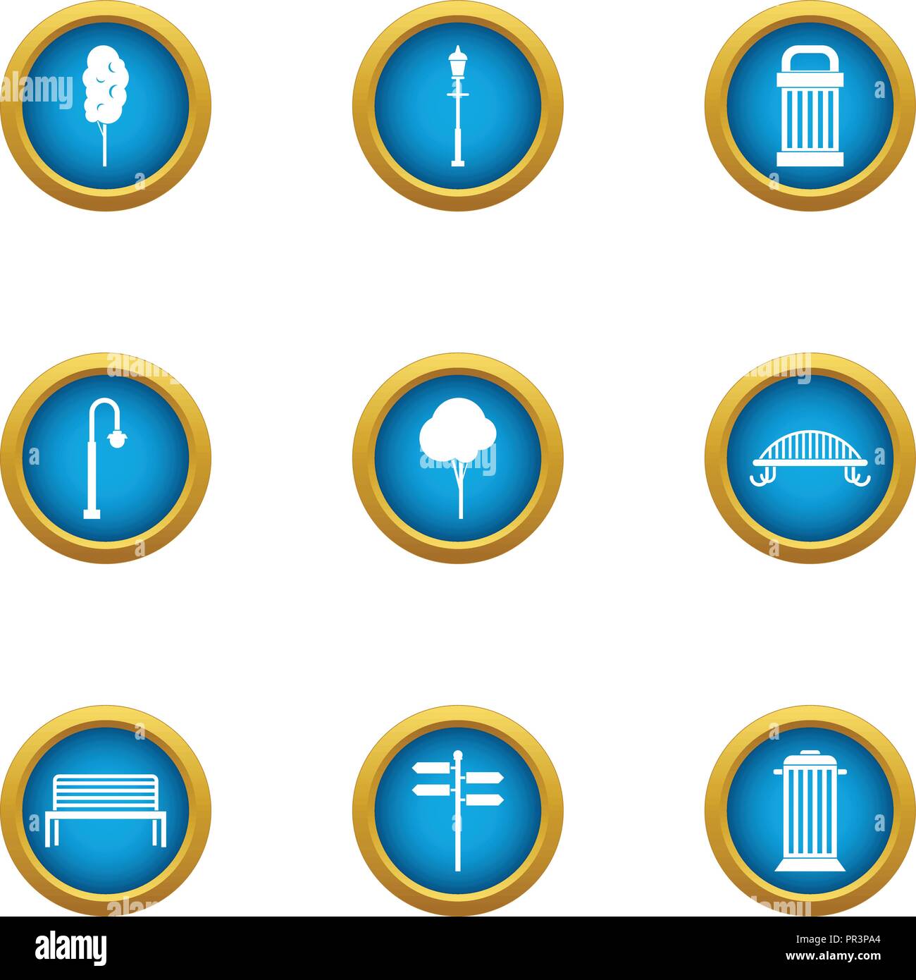 Plaza icons set, flat style Stock Vector Image & Art - Alamy