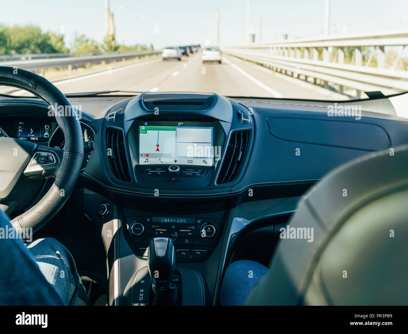 Road map on automobile dashboard hi-res stock photography and images ...