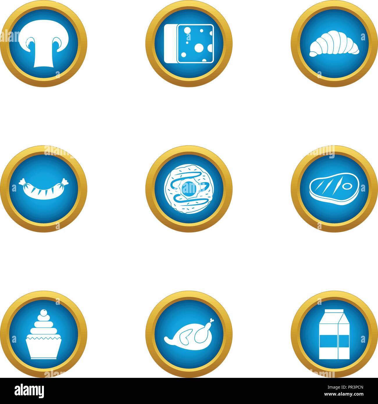 Late brunch icons set, flat style Stock Vector Image & Art - Alamy