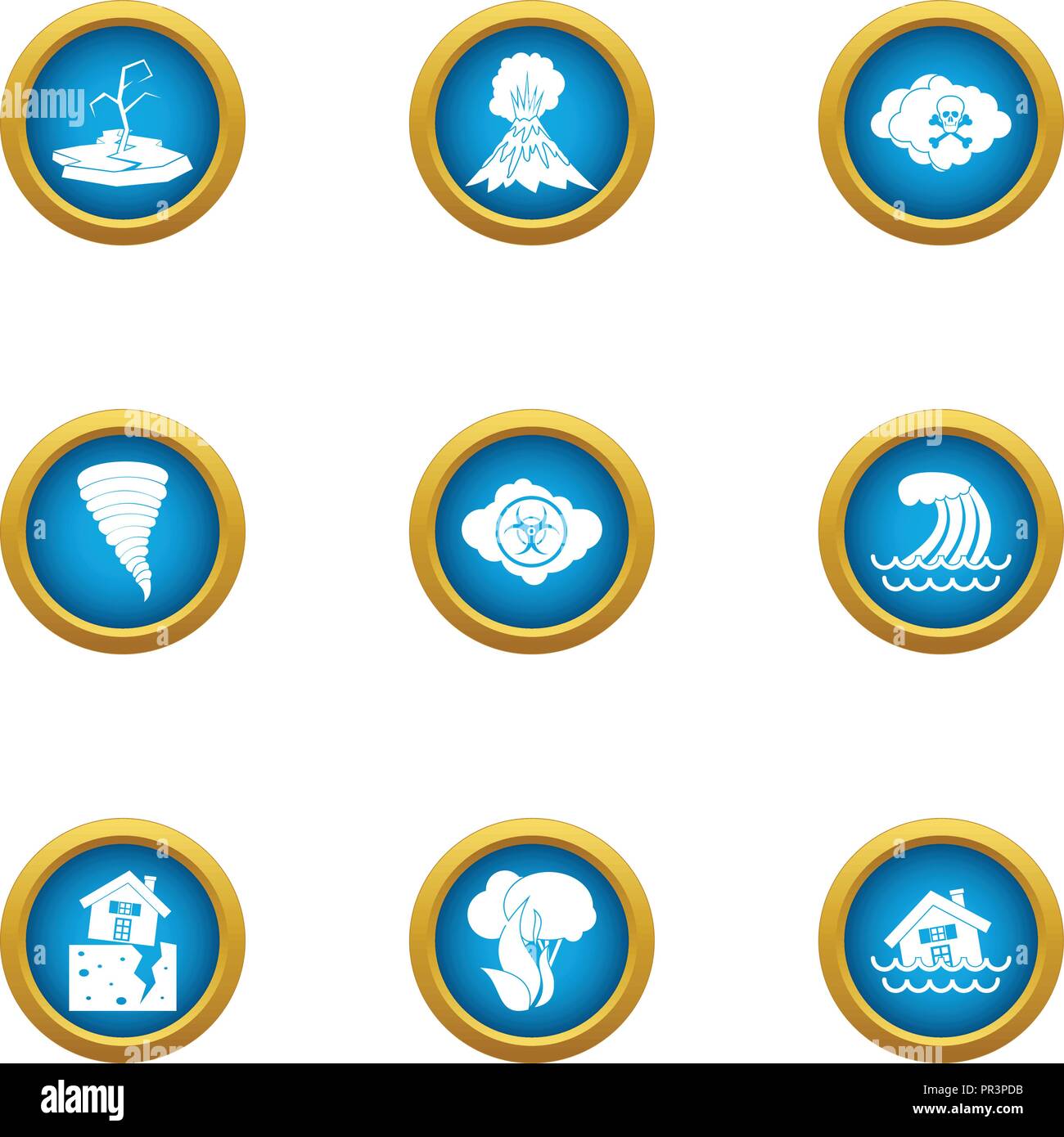 Devastated land icons set, flat style Stock Vector Image & Art - Alamy