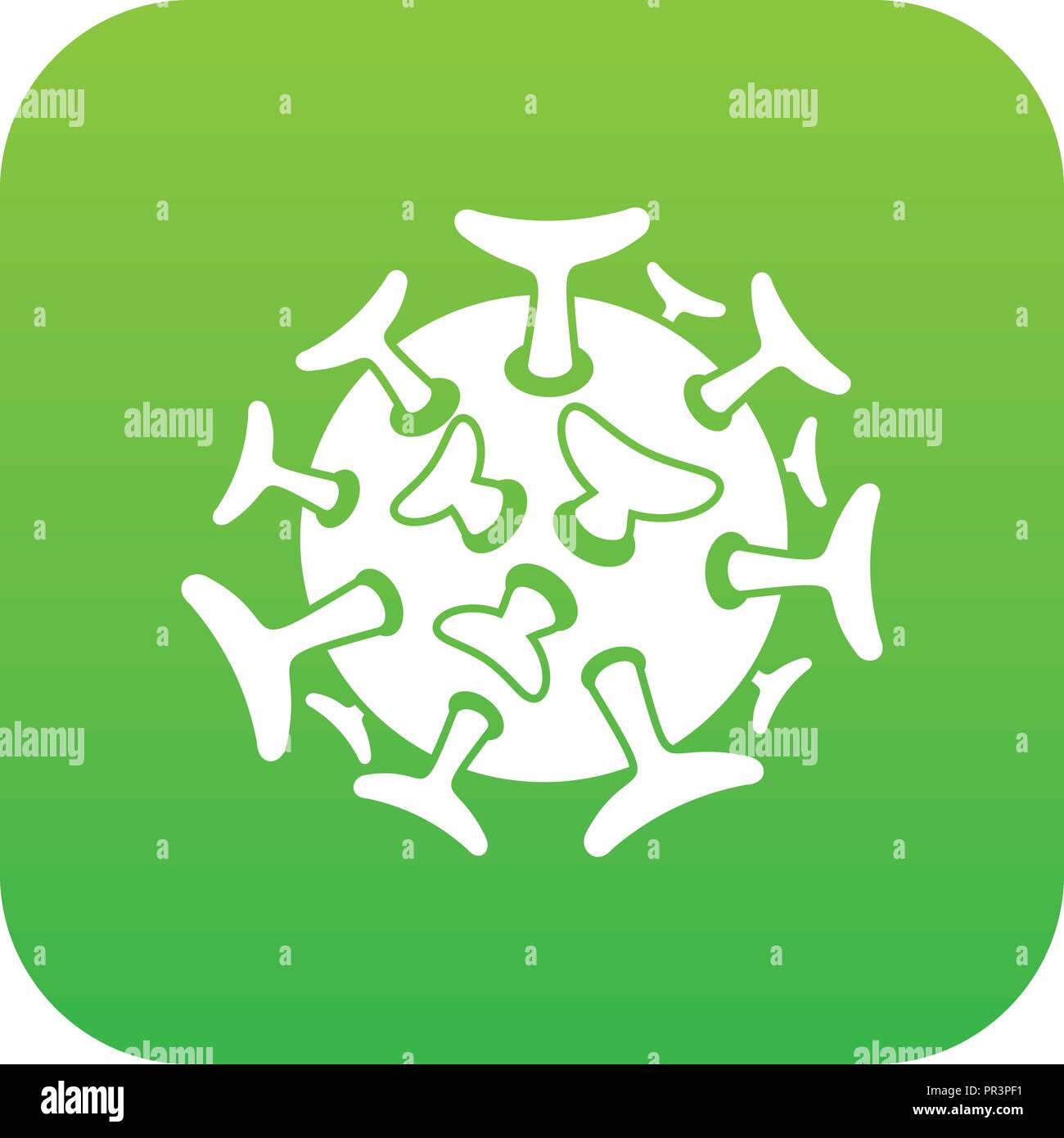 Round viral bacteria icon digital green Stock Vector Image & Art - Alamy