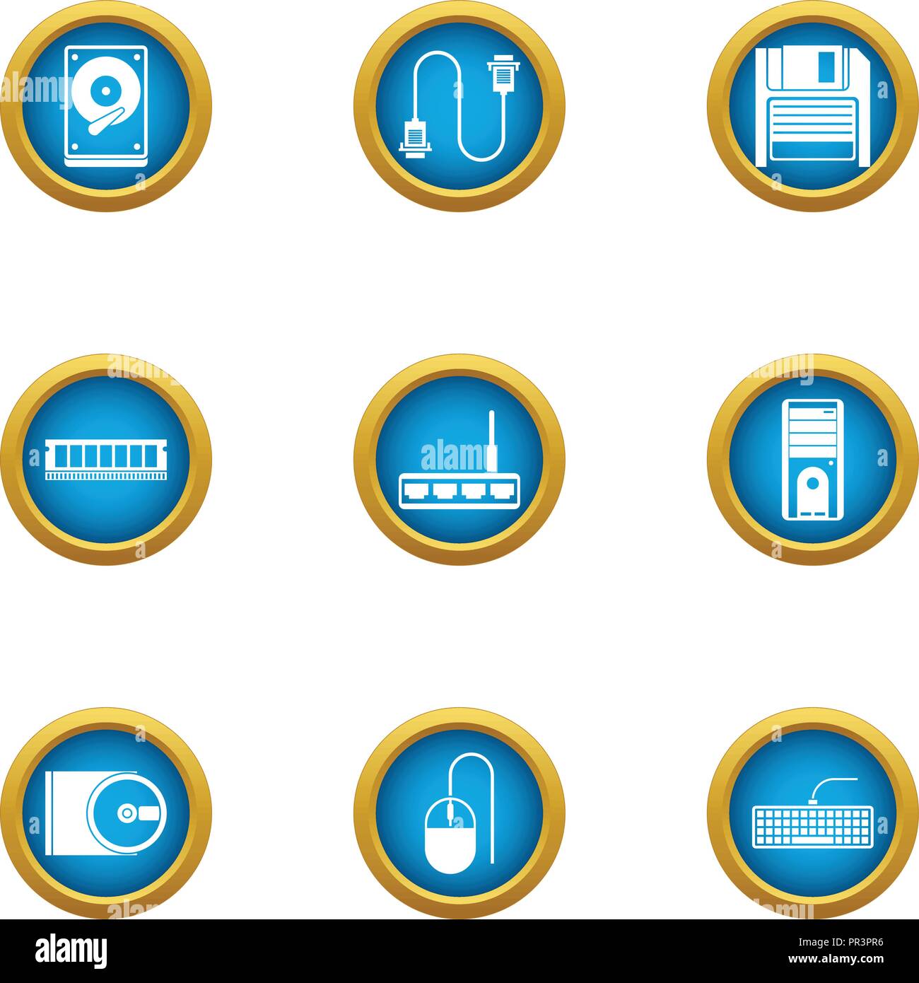 Drive icons set, flat style Stock Vector Image & Art - Alamy