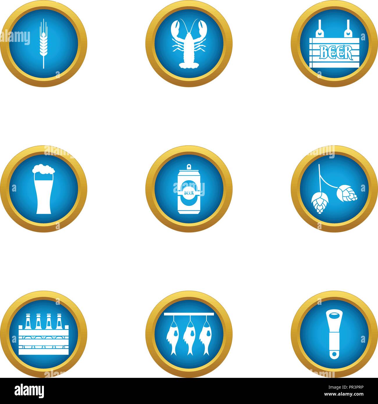 Fish bar icons set, flat style Stock Vector Image & Art - Alamy