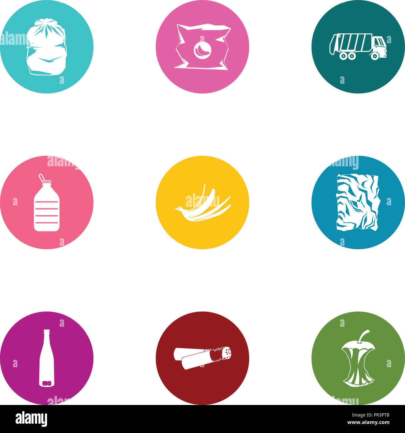 Debris icons set, flat style Stock Vector Image & Art - Alamy