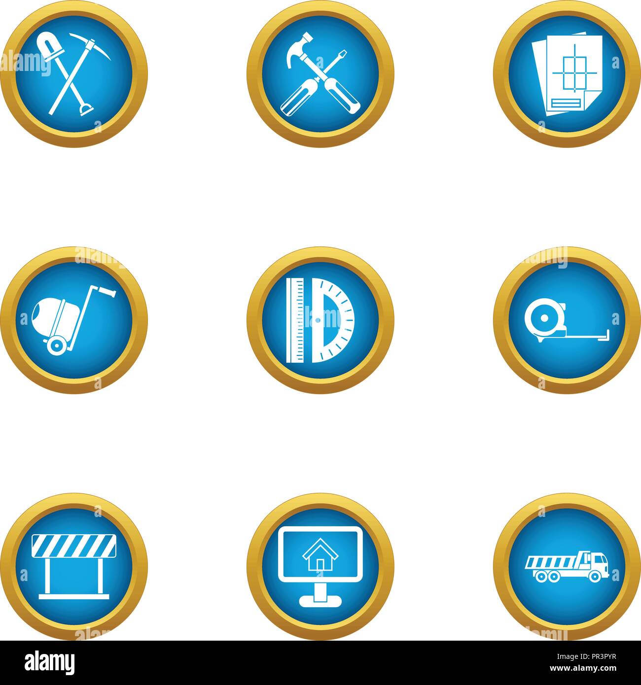 Workpiece icons set, flat style Stock Vector Image & Art - Alamy