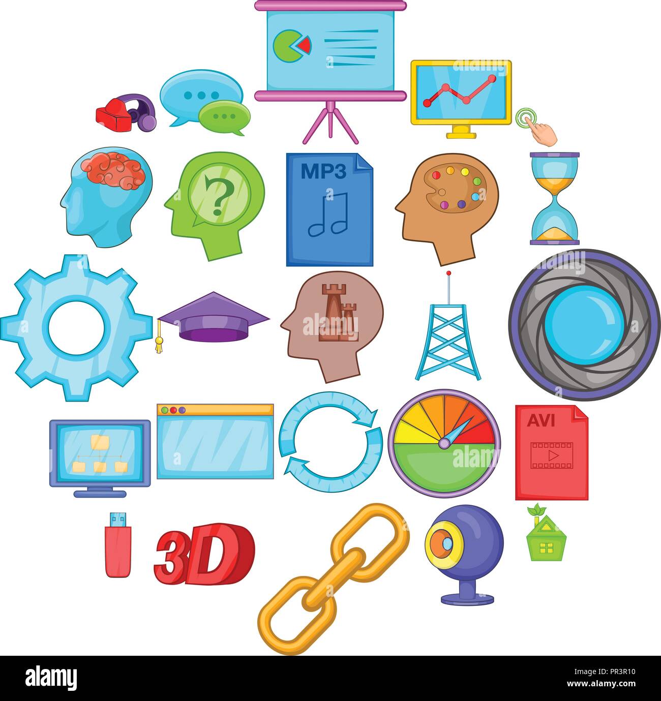 Progress icons set, cartoon style Stock Vector Image & Art - Alamy