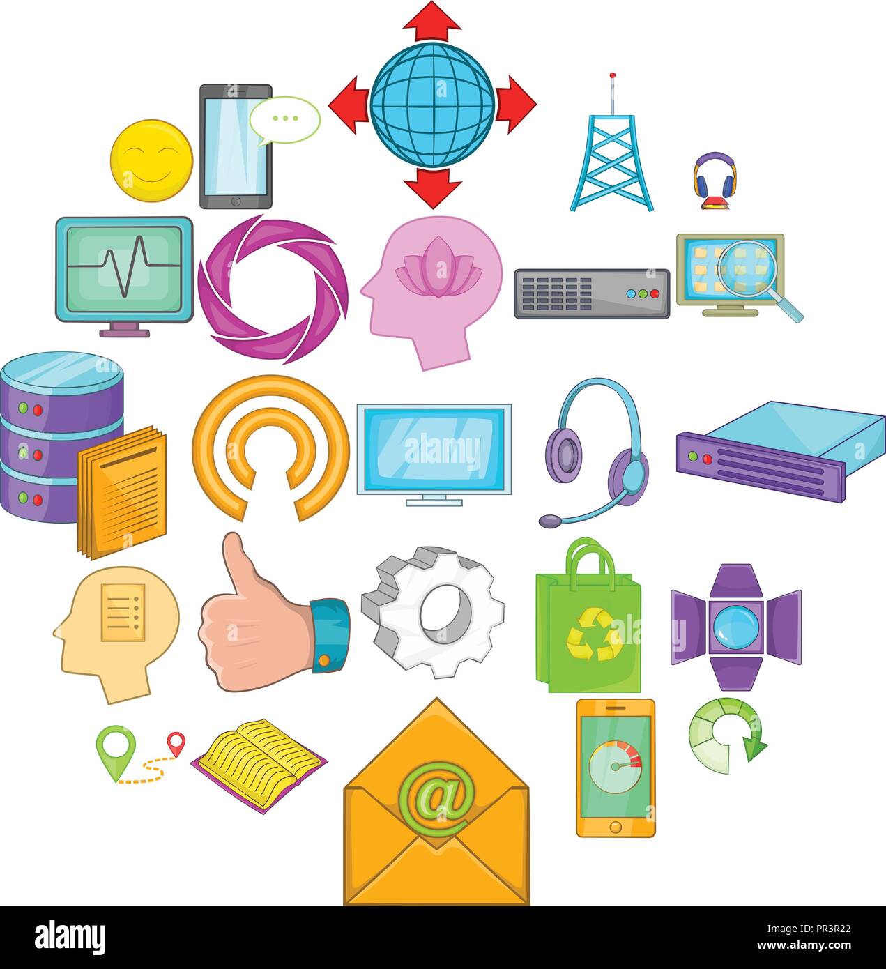 Mobile connection icons set, cartoon style Stock Vector Image & Art - Alamy