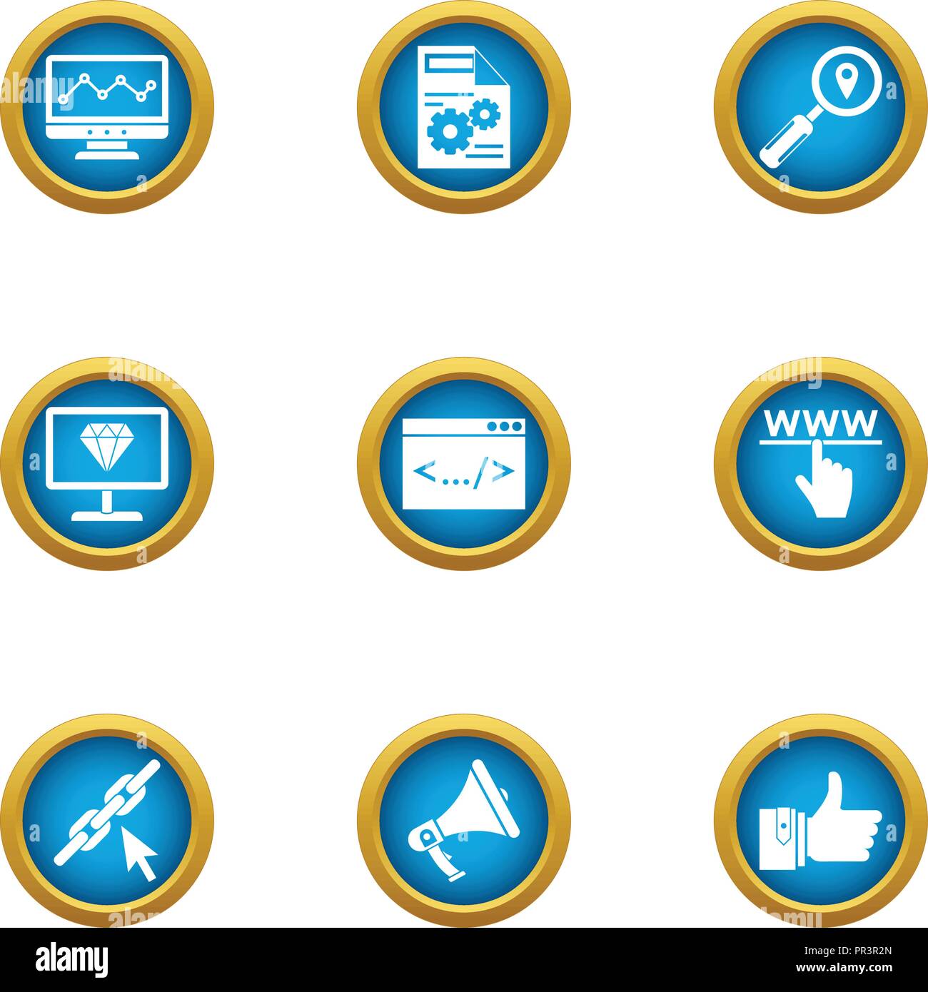 Coding icons set, flat style Stock Vector Image & Art - Alamy