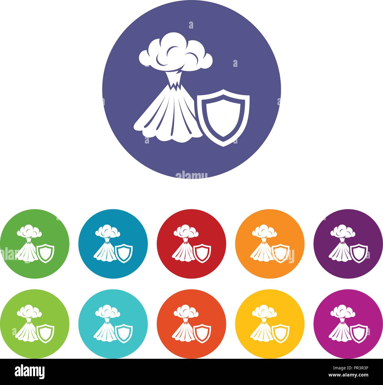 Volcano protection icons set vector color Stock Vector Image & Art - Alamy