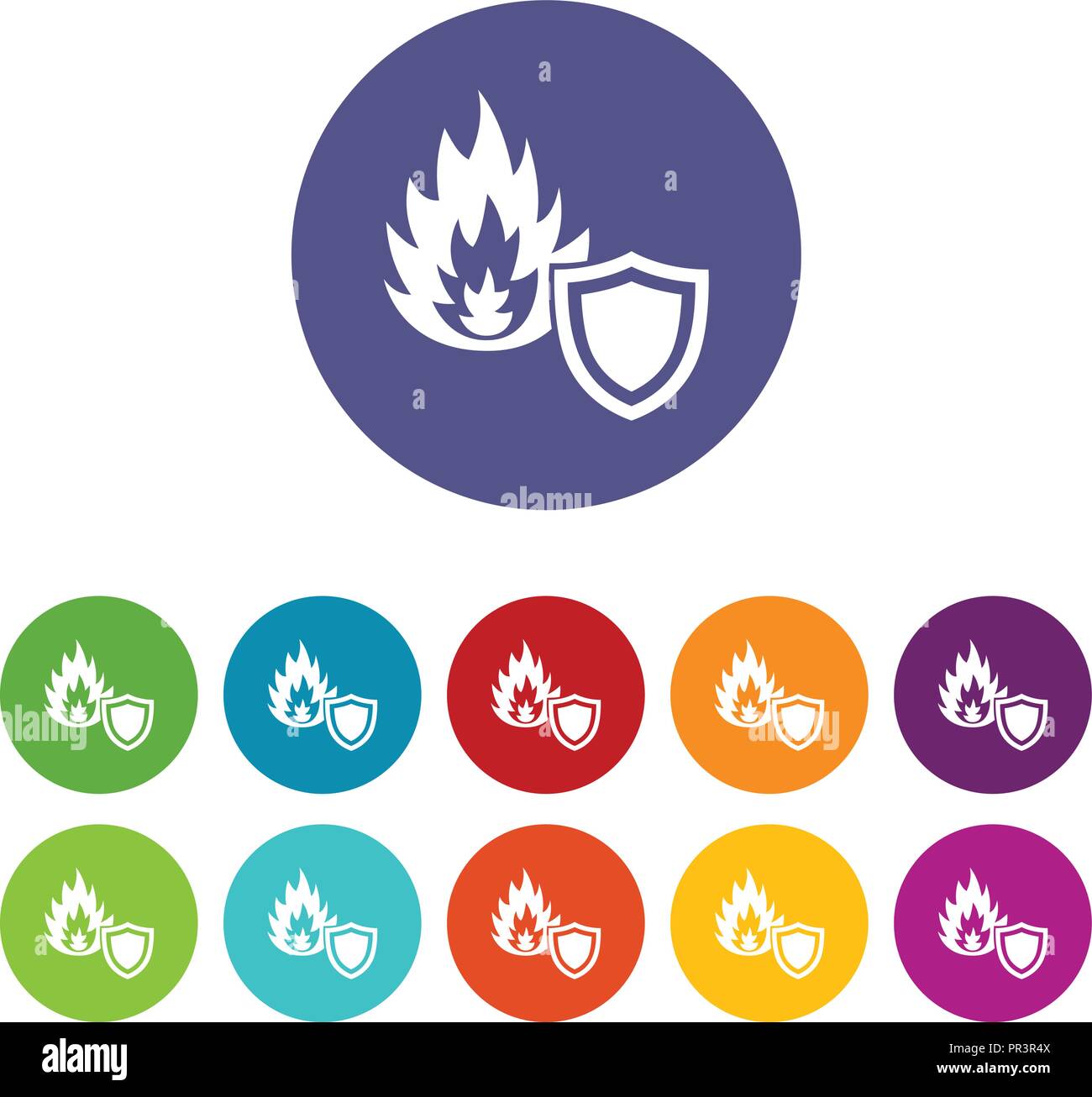 Fire protection icons set vector color Stock Vector Image & Art - Alamy