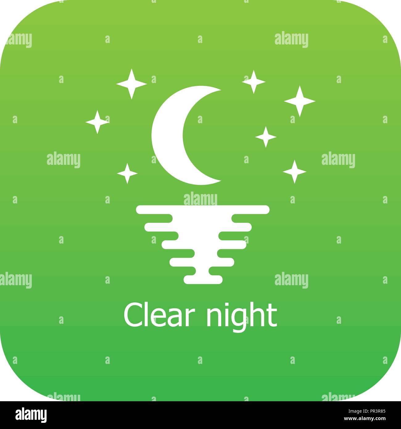 Clear night icon green vector Stock Vector Image & Art - Alamy