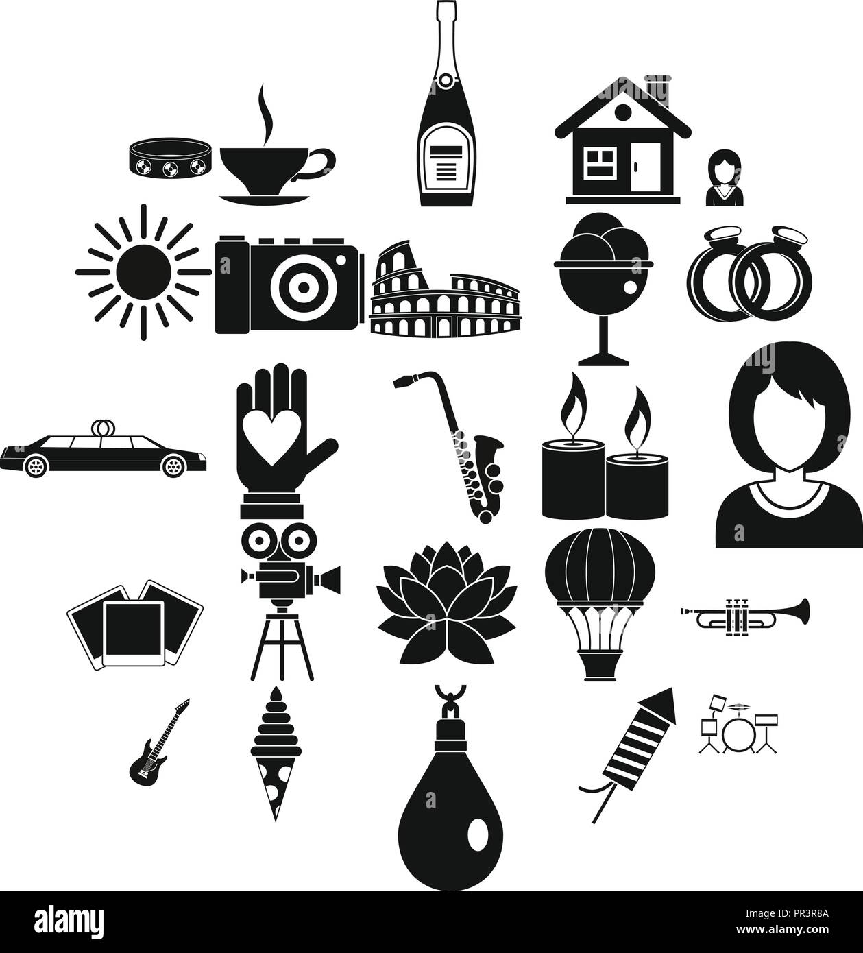 Photo icons set, simple style Stock Vector Image & Art - Alamy
