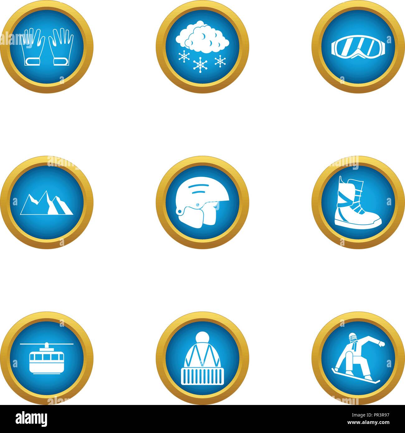 Winter helmet icons set, flat style Stock Vector Image & Art - Alamy