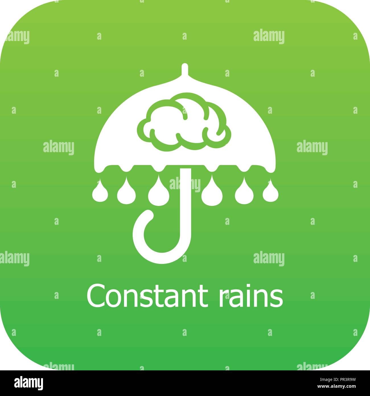 Constant rain icon green vector Stock Vector Image & Art - Alamy