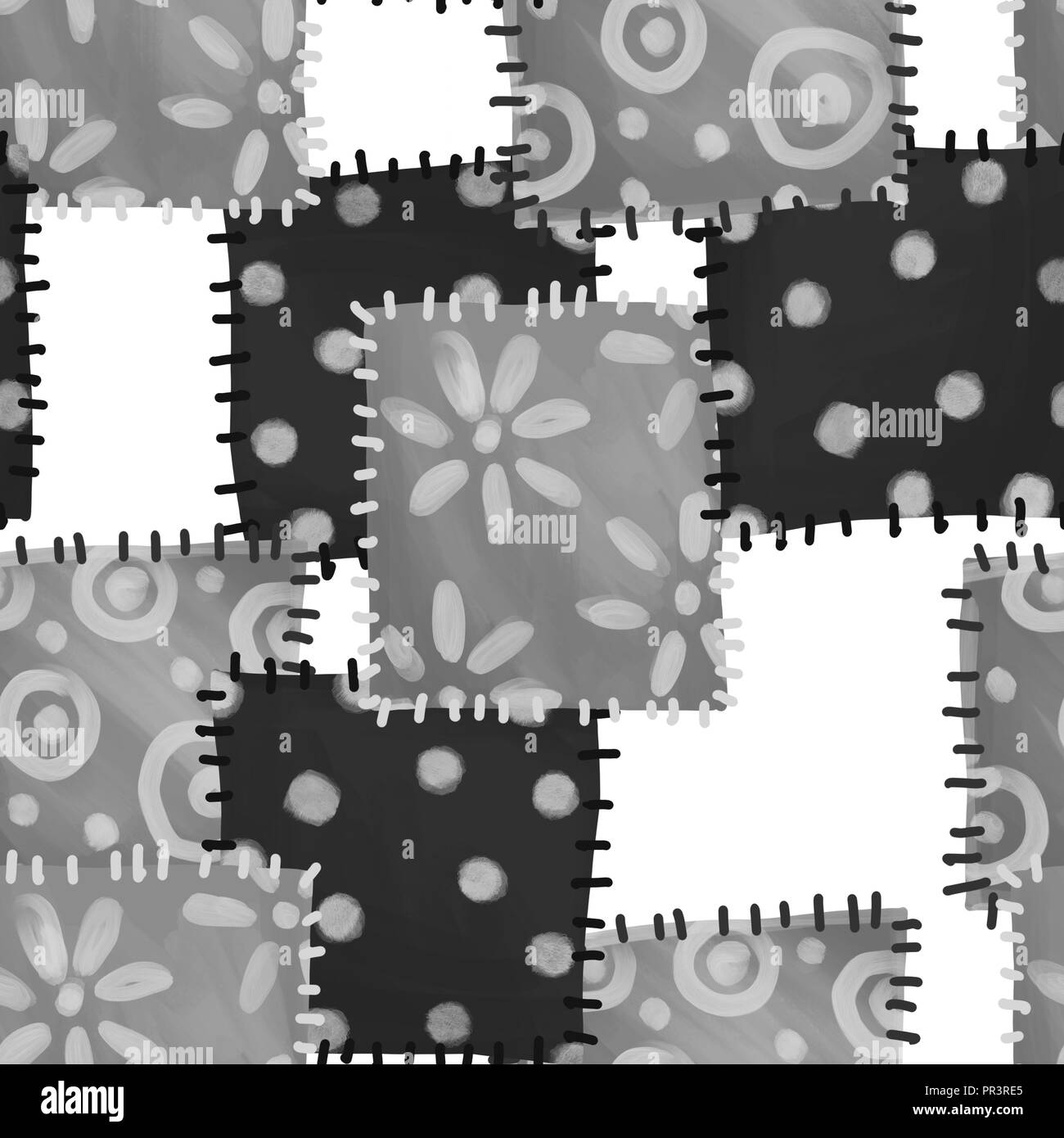 Patchwork pattern Black and White Stock Photos & Images - Alamy