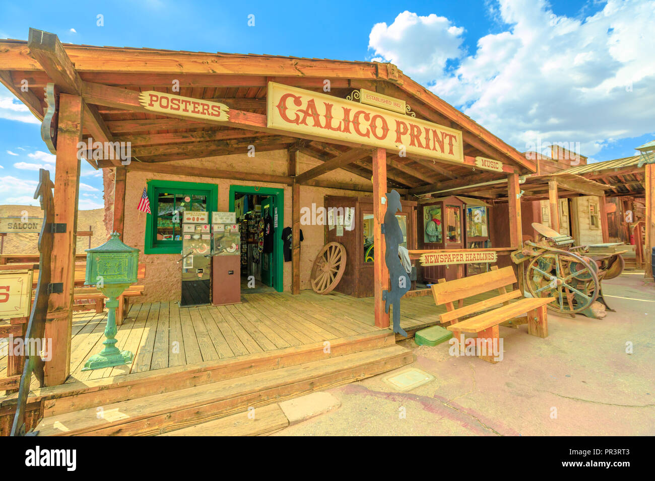 Calico, CA, USA - August 15, 2018: Calico print shop in main street of ...