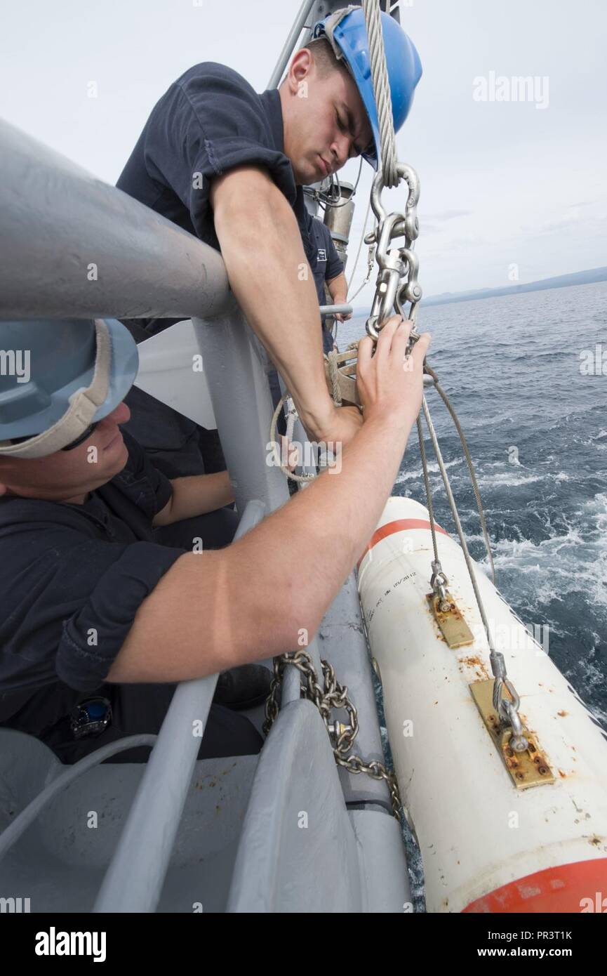 MUTSU, Japan (July 24, 2017) — Sailors on the USS Pioneer (MCM 9 ...