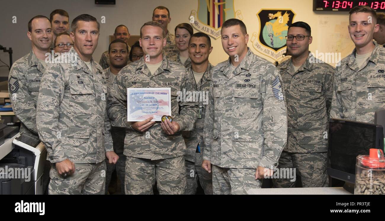 U.S. Air Force Airman 1st Class Jordon Tillman, from the 60th Air ...
