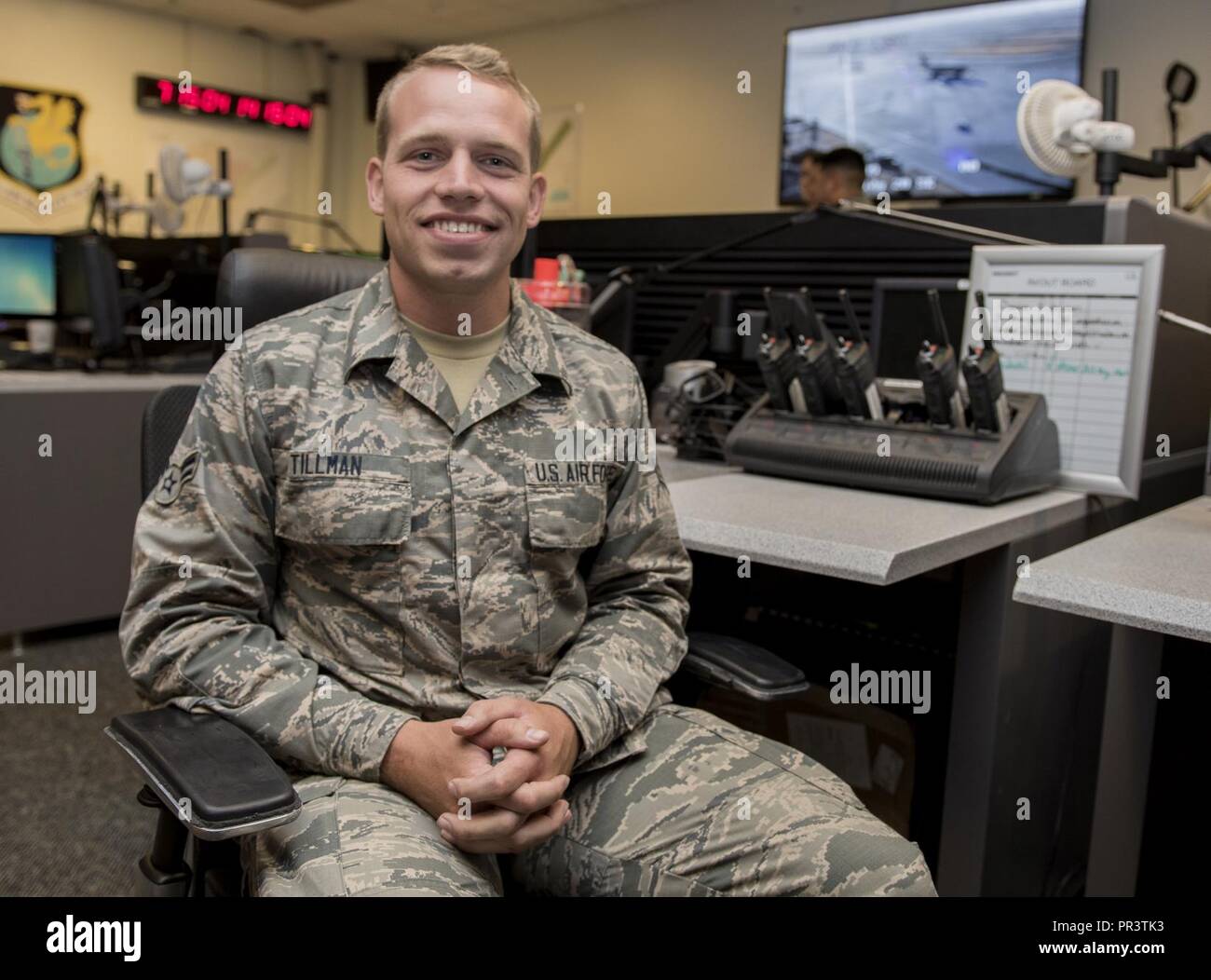 U.S. Air Force Airman 1st Class Jordon Tillman, from the 60th Air ...