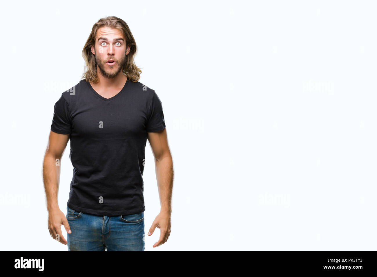 Portrait shocked handsome long Cut Out Stock Images & Pictures - Alamy
