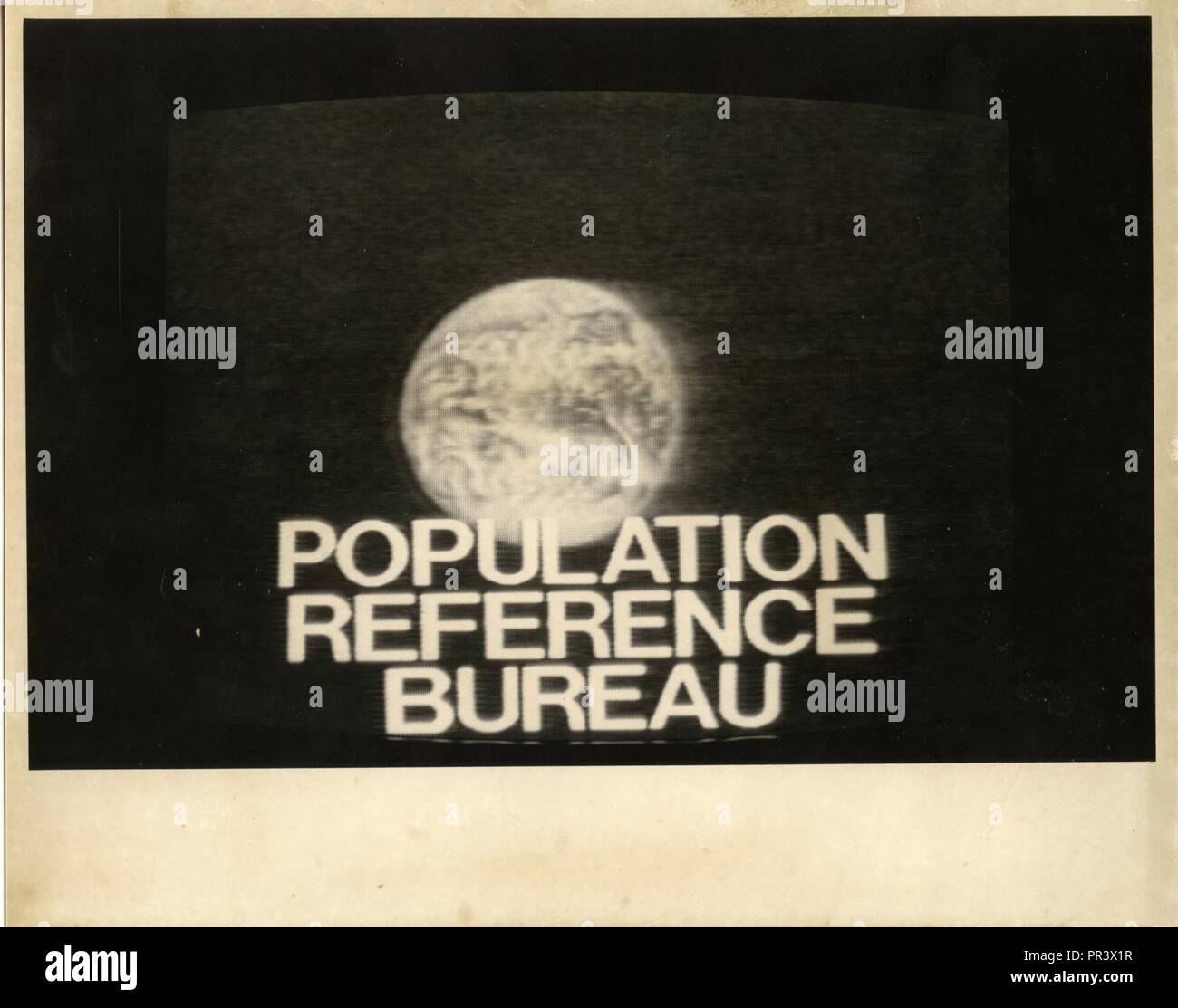 THE SCREEN SHOWING POPULATION REFERENCE BUREAU Stock Photo - Alamy