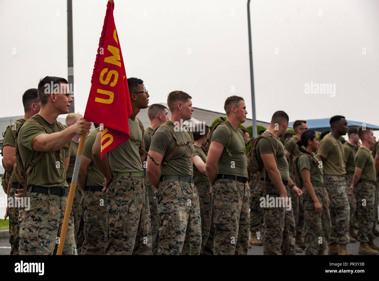 U.S. Marines and Sailors with Headquarters and Headquarters Squadron (H ...
