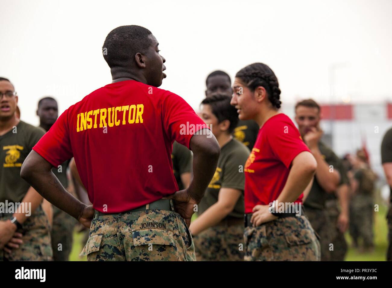 U.S. Marines and Sailors with Headquarters and Headquarters Squadron (H ...