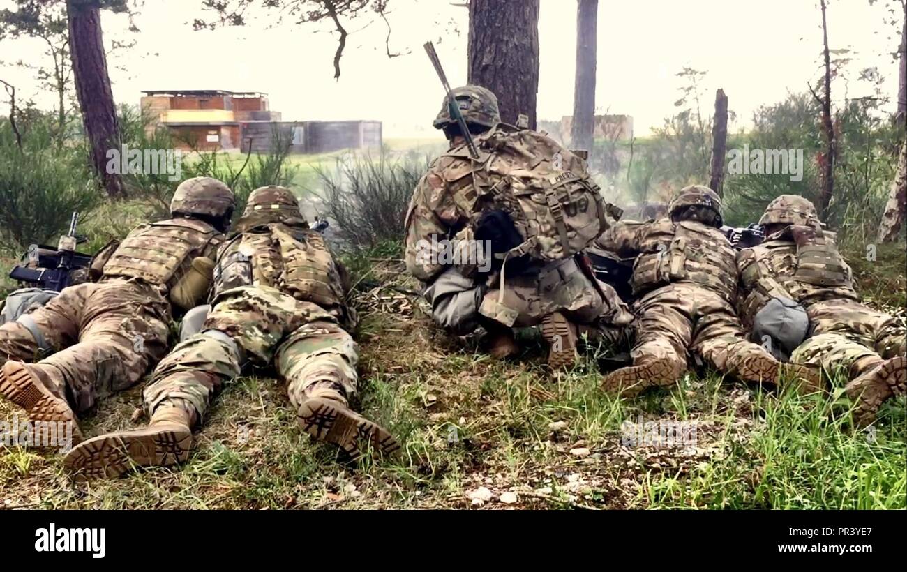 A mechanized infantry squad with Chaos Company, 1st Battalion, 68th ...