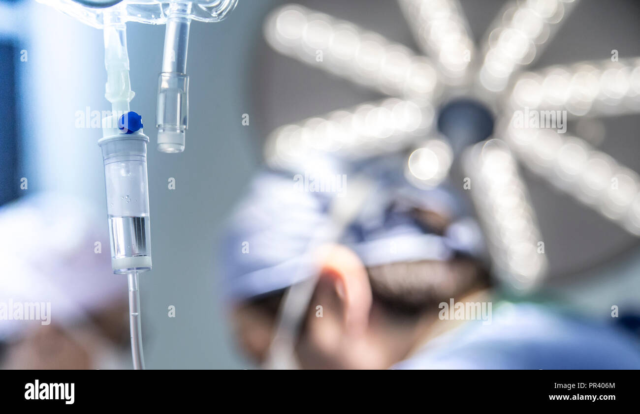 Surgical saline solution medical Stock Photo - Alamy