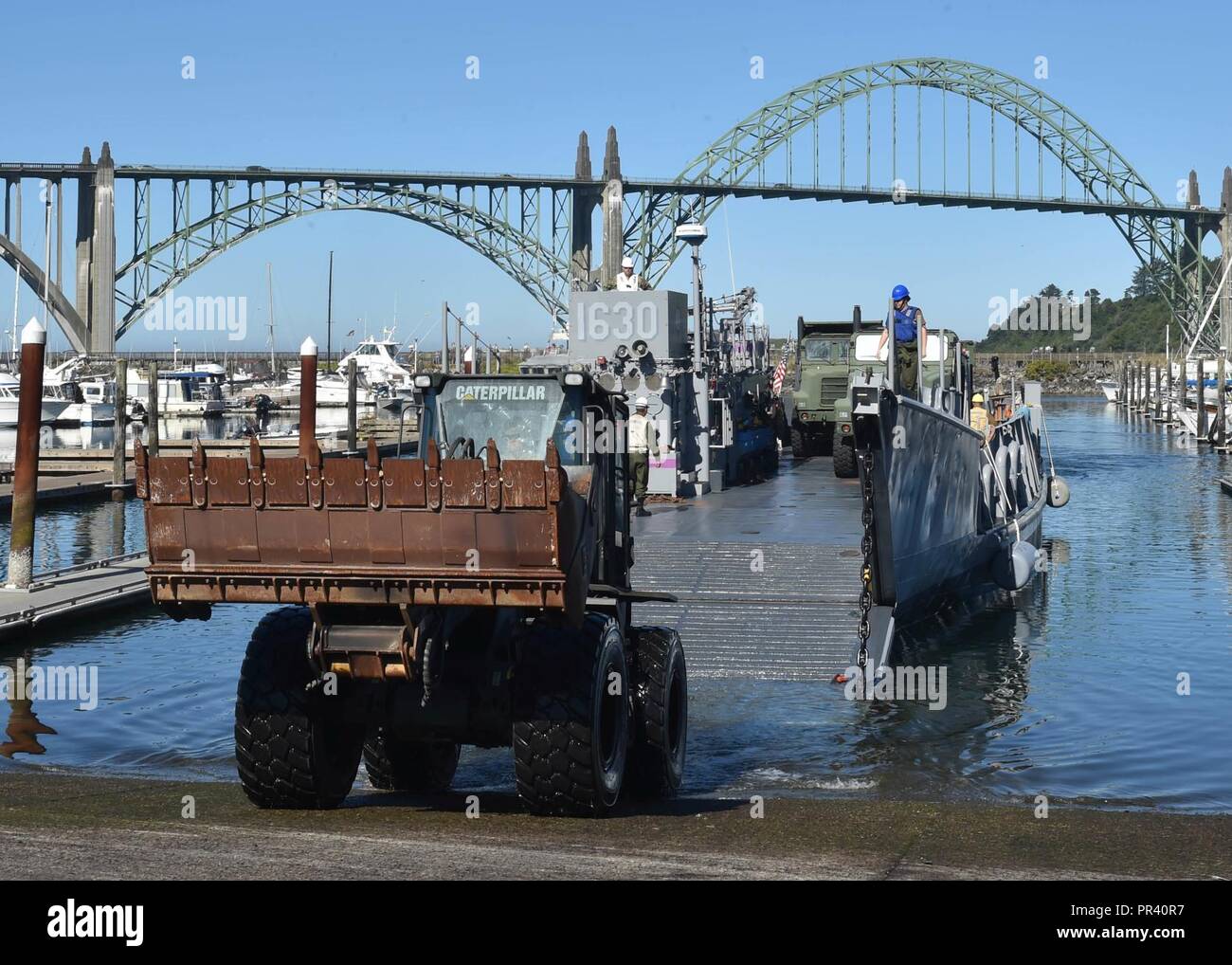 NEWPORT, Ore.- (July 31, 2017) Sailors assigned to Landing Craft ...