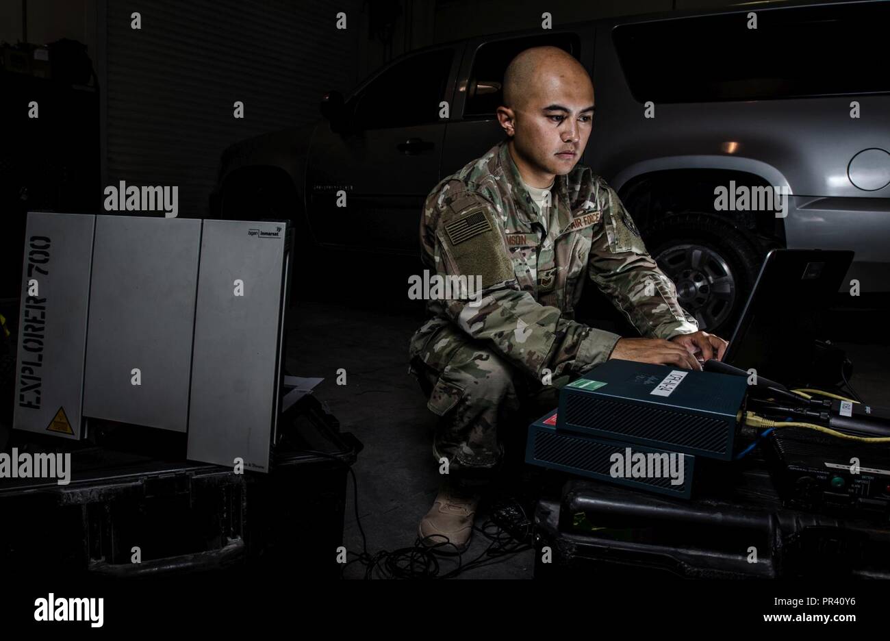 U.S. Air Force Staff Sgt. Junbryan Samson, a cyber network technician ...