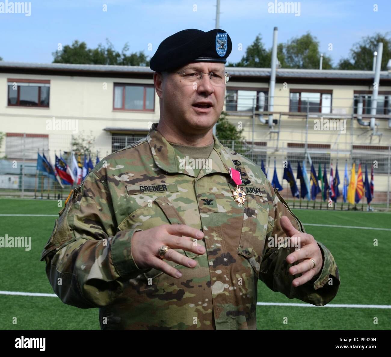 Col. Steven T. Greiner, outgoing commander, Public Health Command ...