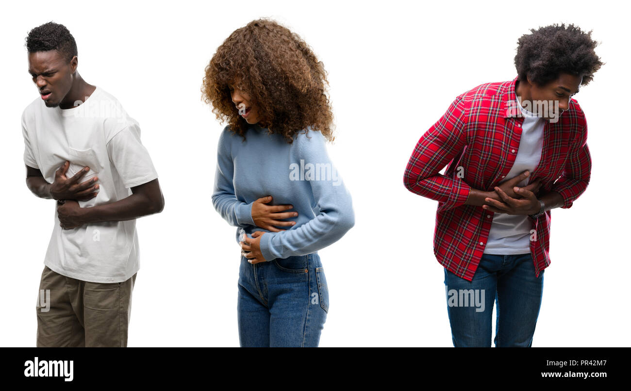 Collage of african american group of people over isolated background ...