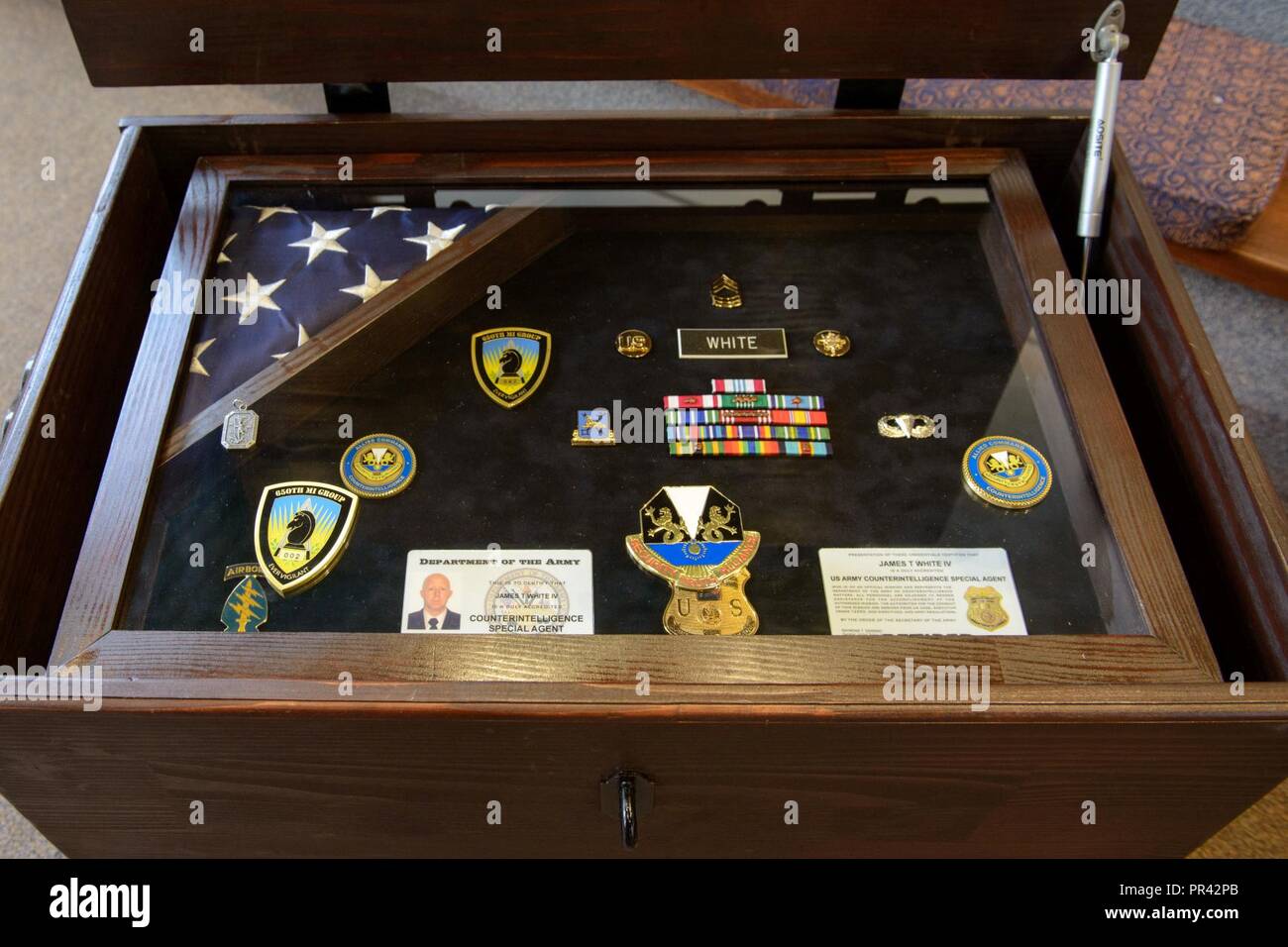 View of the Shadow Box made for the Memorial Ceremony for U.S. Army ...