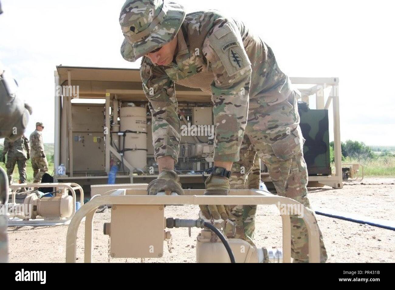 A soldier with the Sustainment and Distribution Company, 10th Special ...