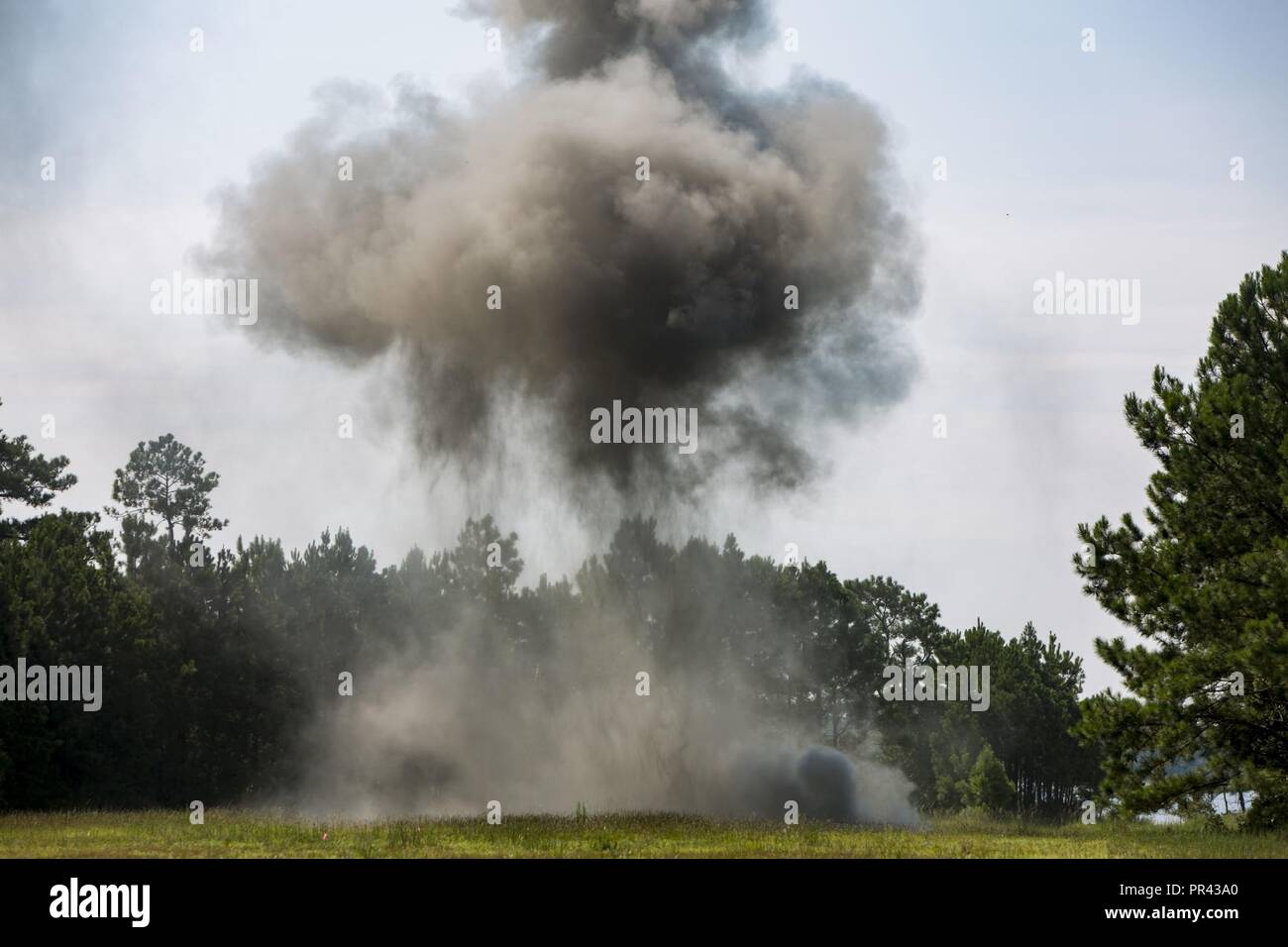 A live ordnance demonstration takes place at the Marine Corps Engineer ...