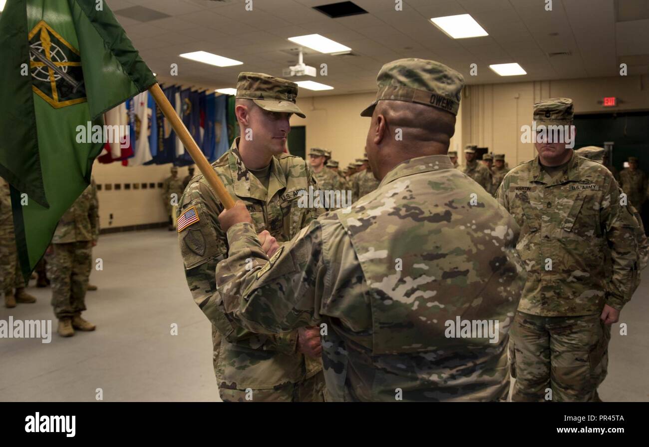 1st Sgt. Zachary Wriston, receives the Headquarters and Headquarters ...