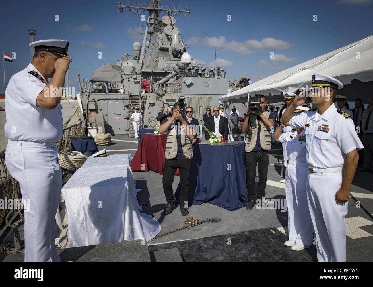 Egypt (Sept. 7, 2018) Cmdr. Tyson Young, commanding officer of the ...