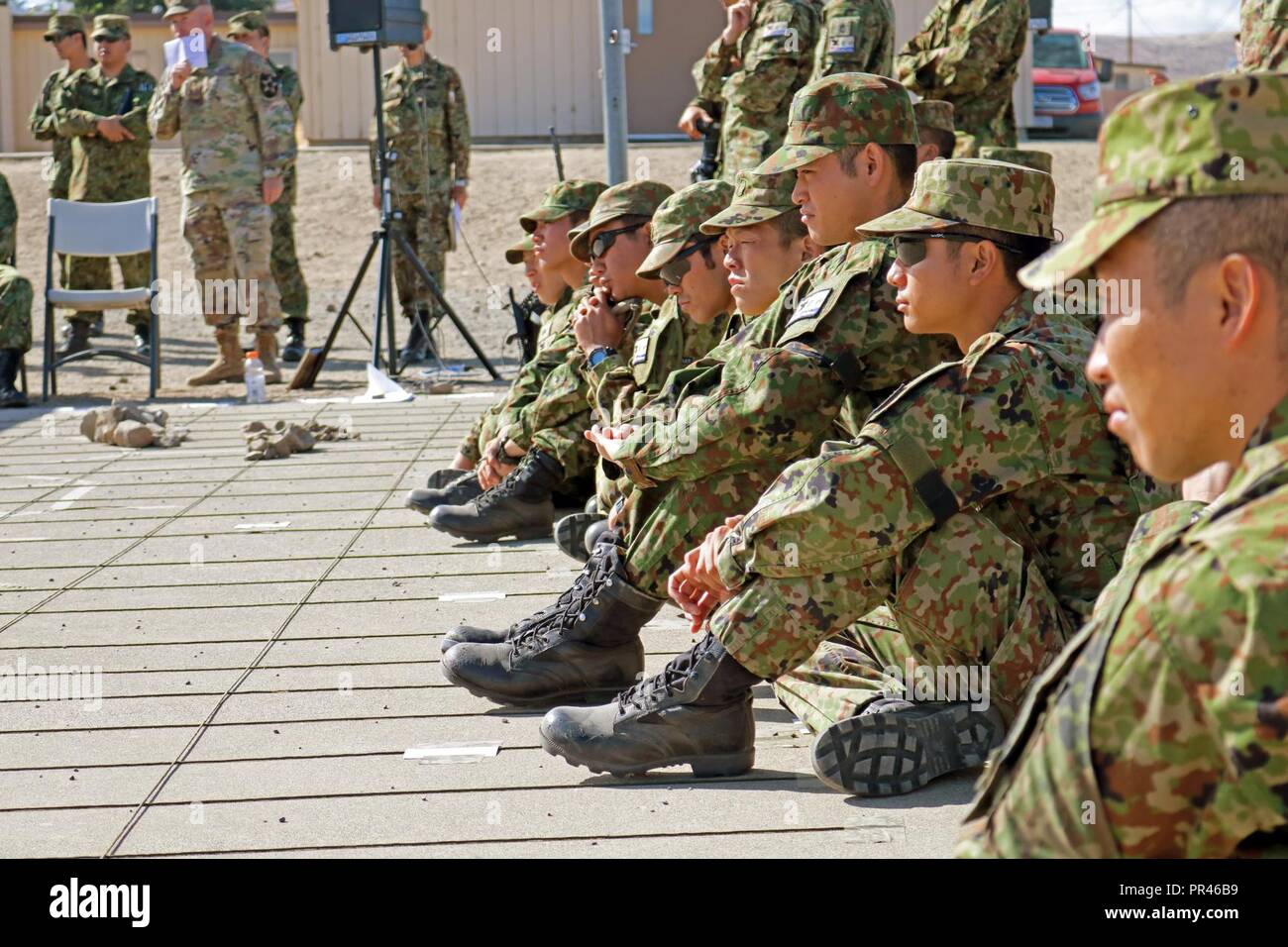 Soldiers from the 1st Infantry Regiment, Japan Ground Self Defense ...