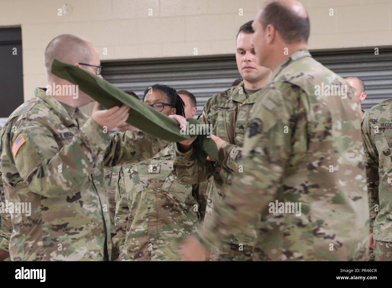 85th Army Band's cases the colors for one last time during the ...