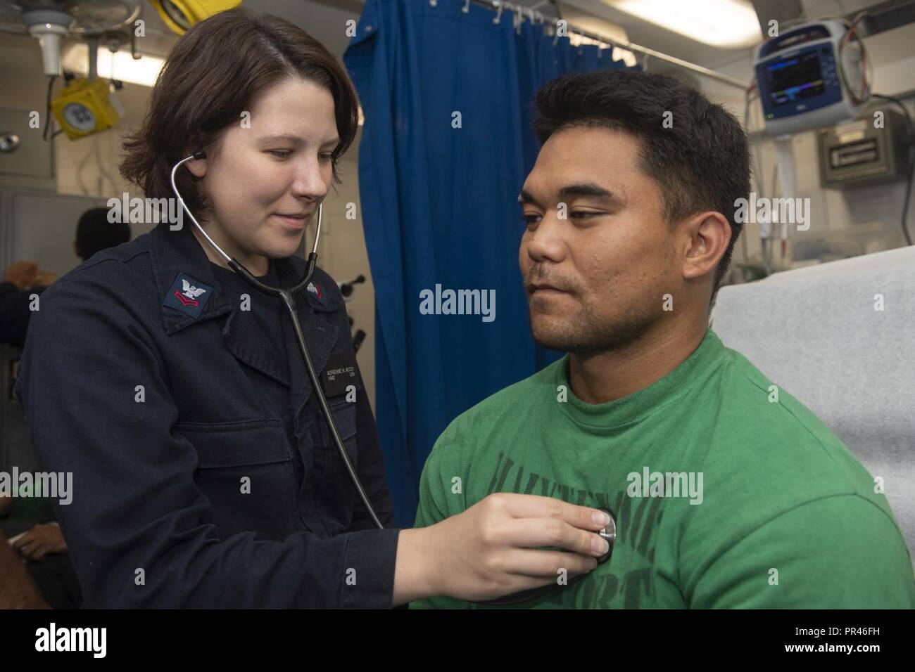 OCEAN (Sept. 7, 2018) Hospital Corpsman 2nd Class Adrienne McCoy ...