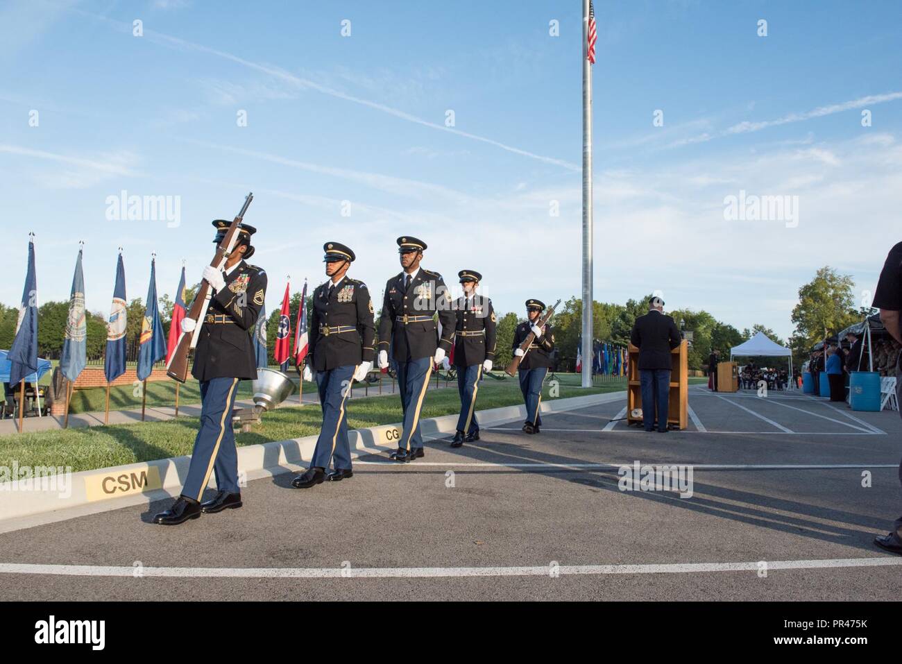. U.S. Army Human Resources Command Honor Guard prepare to retrieve the ...