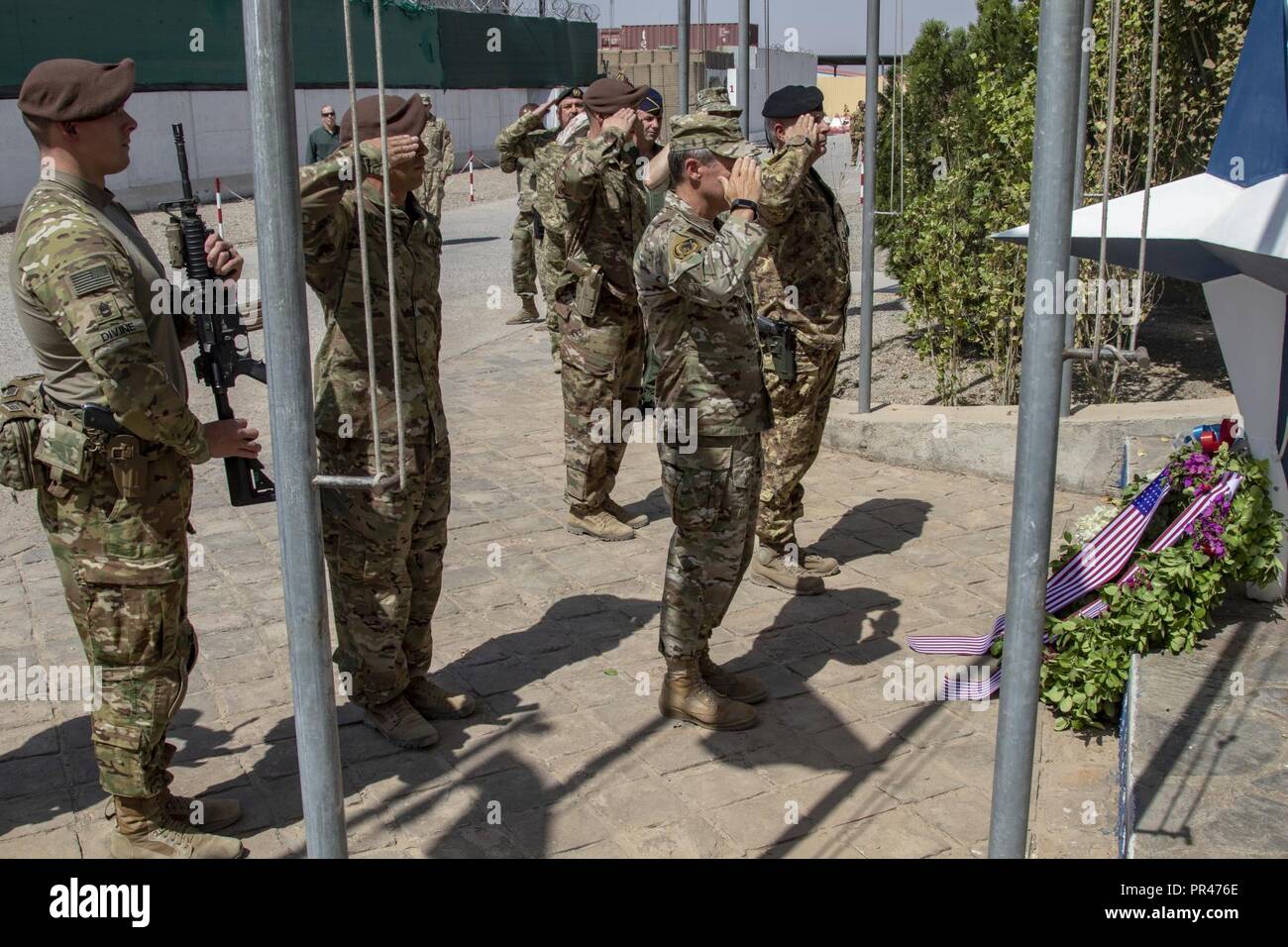 U.S. Army Gen. Scott Miller, commander, Resolute Support salutes the ...