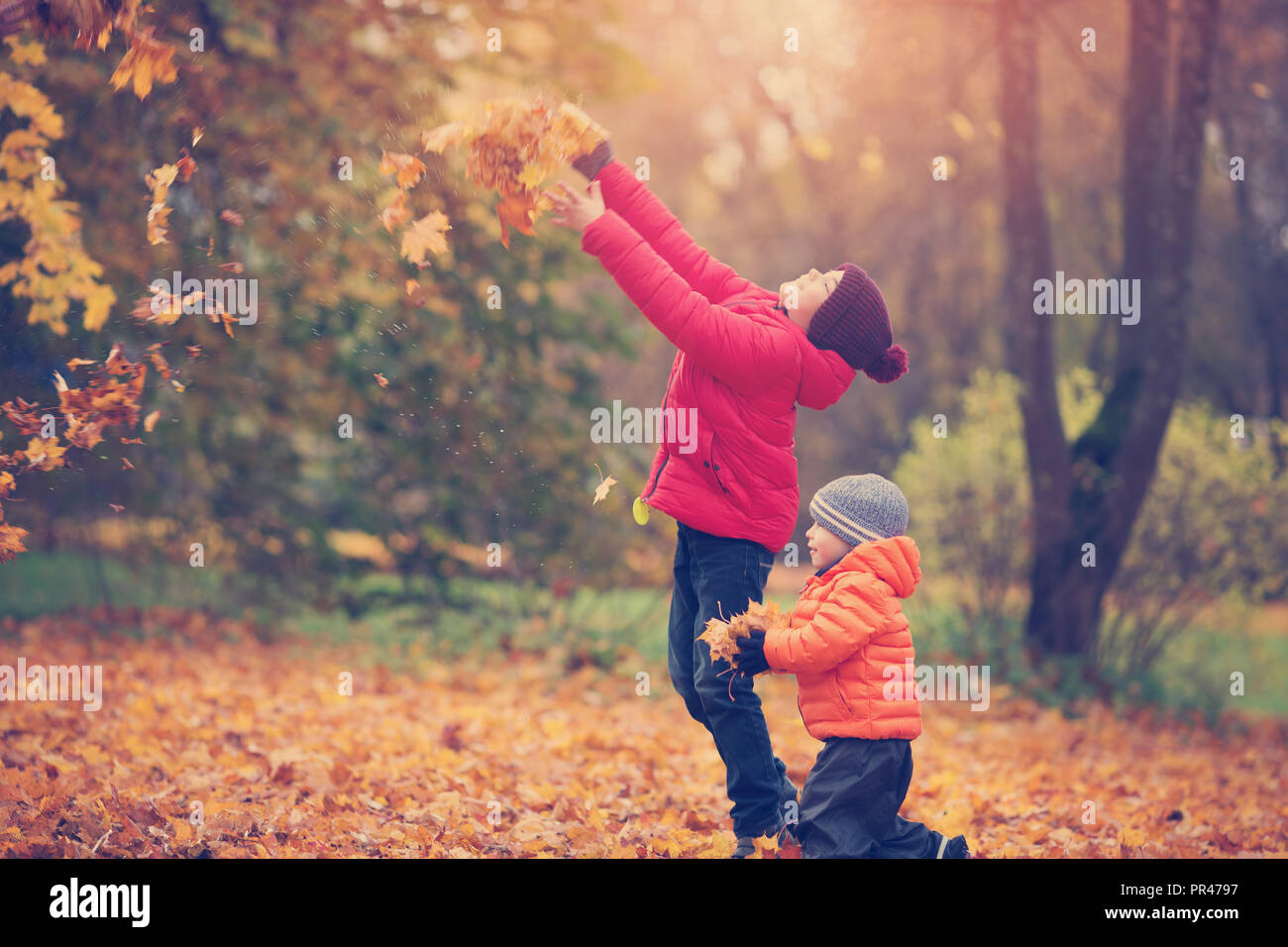 Children in nature with trees hi-res stock photography and images - Alamy