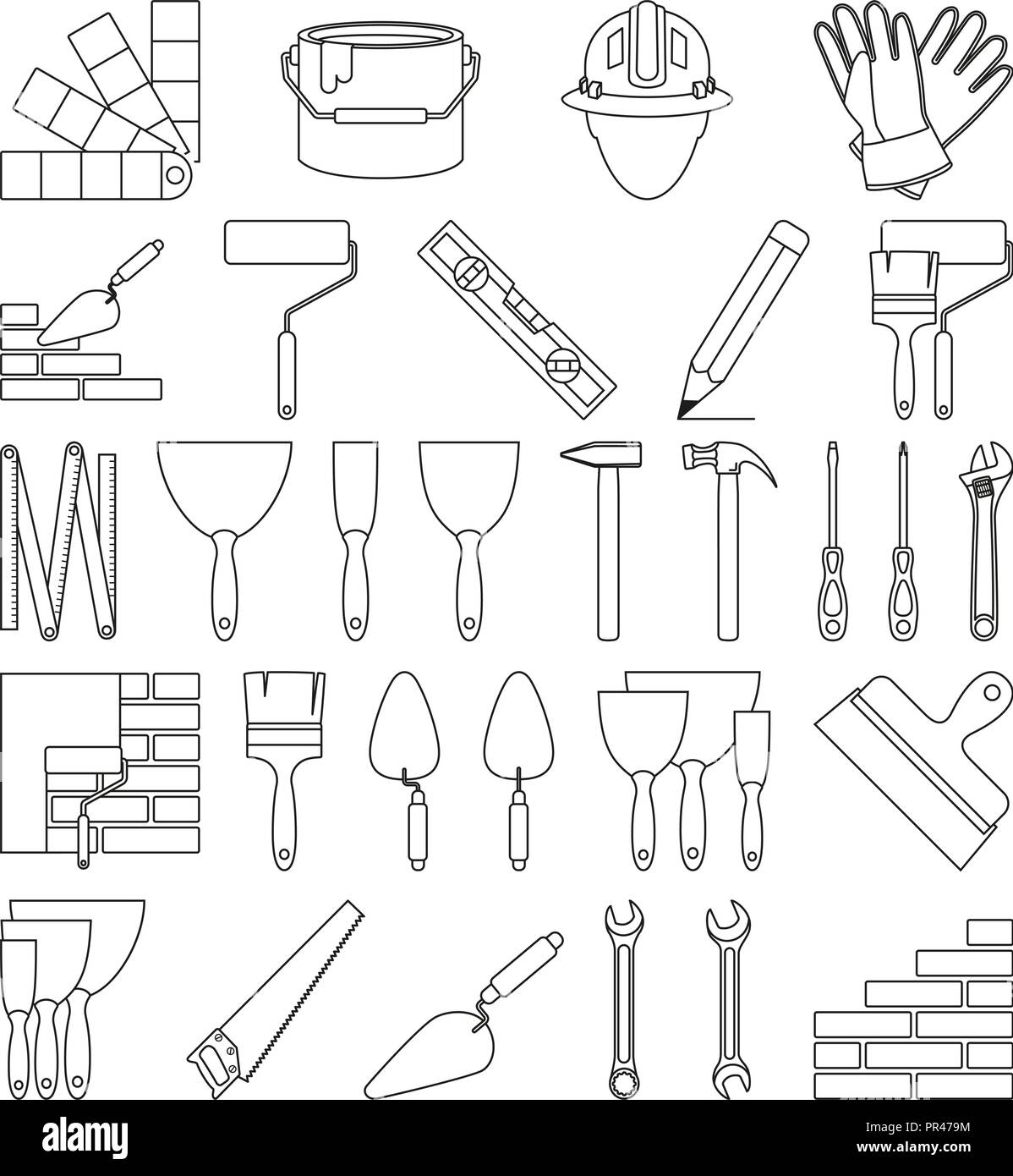 Construction elements vector Black and White Stock Photos & Images - Alamy