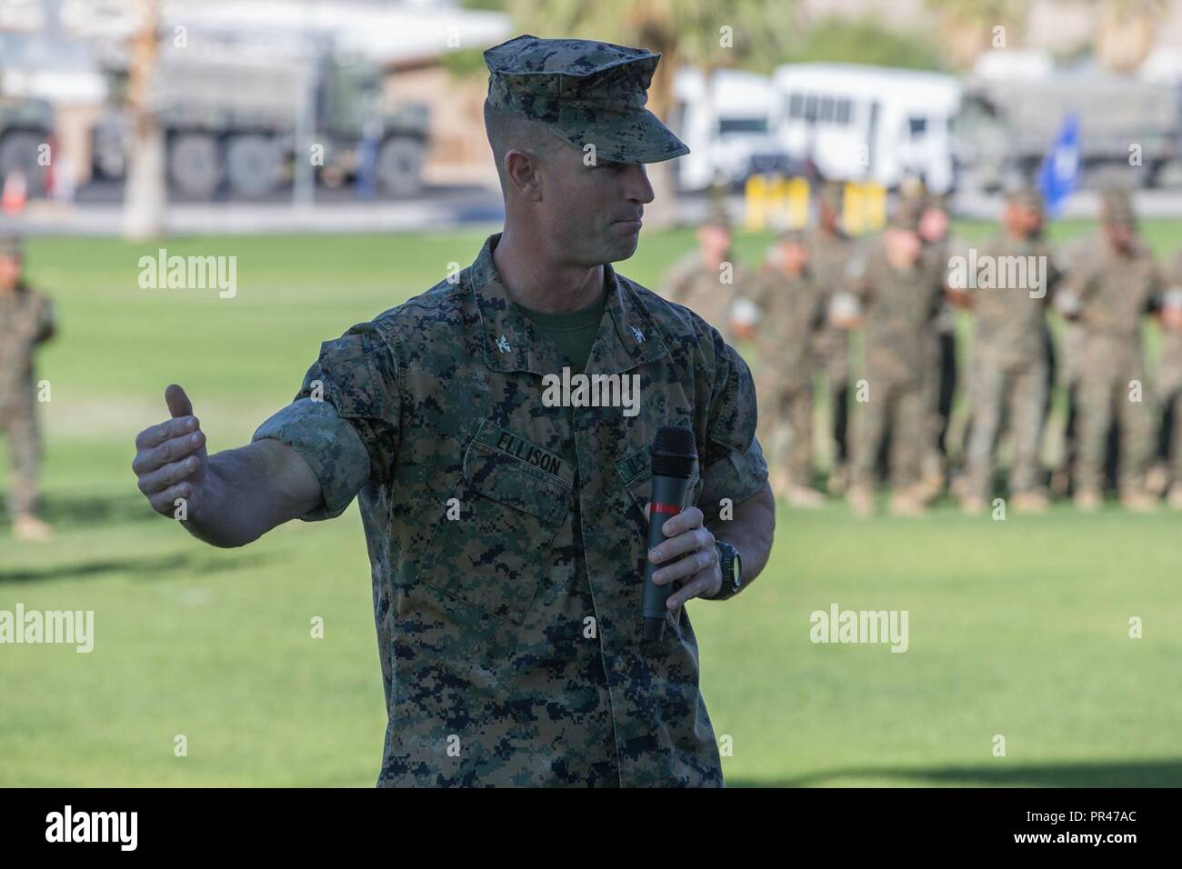 U.S. Marine Corps LtCol. Kyle Ellison, commanding officer with 7th ...